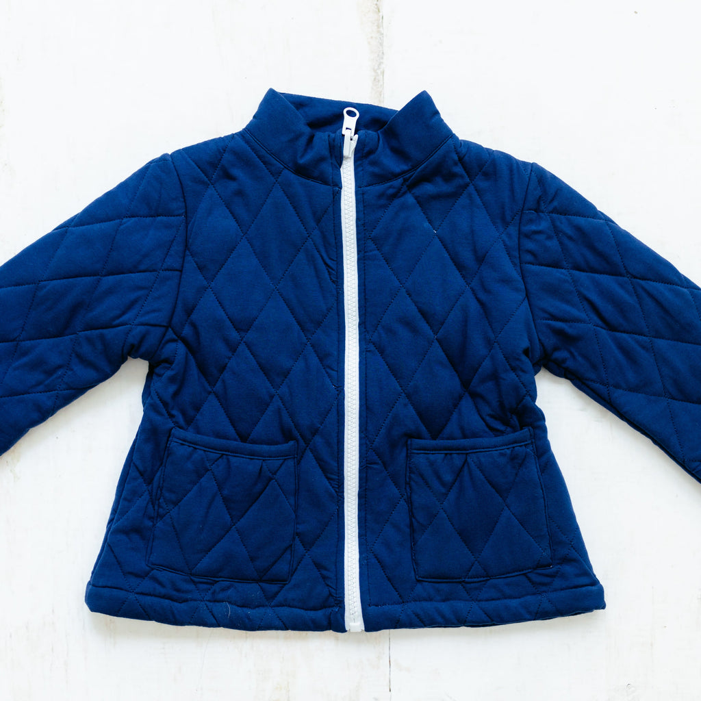Navy Quilted Jacket – Sweet Peach Smocks, LLC.