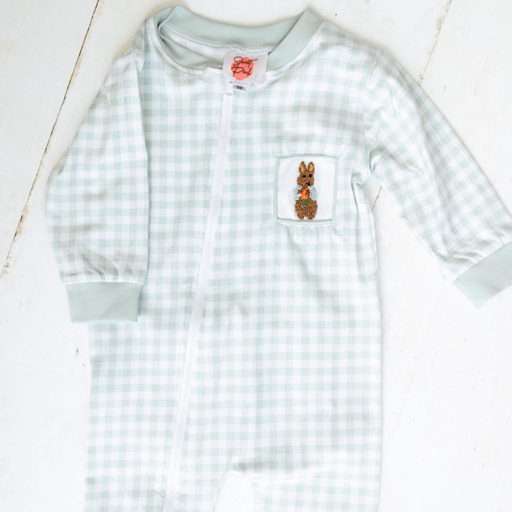 OG SPS Easter Lounge Collection - Sage Zippy – Sweet Peach Smocks, LLC.